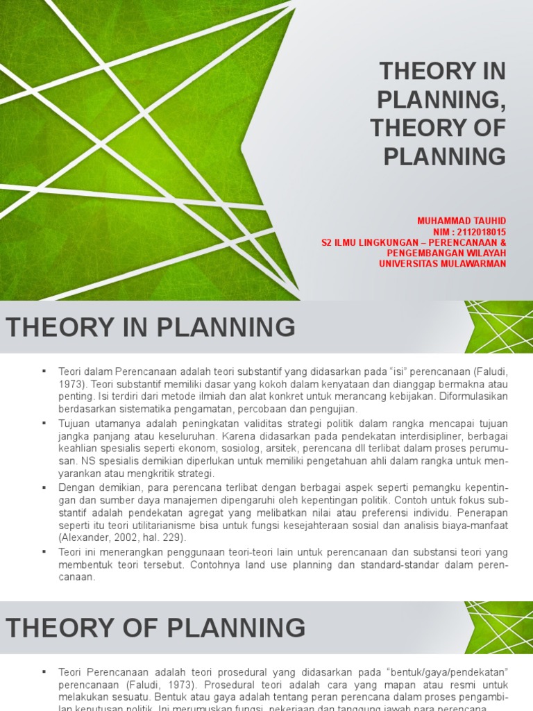 Theory in Planning & Theory of Planning | PDF