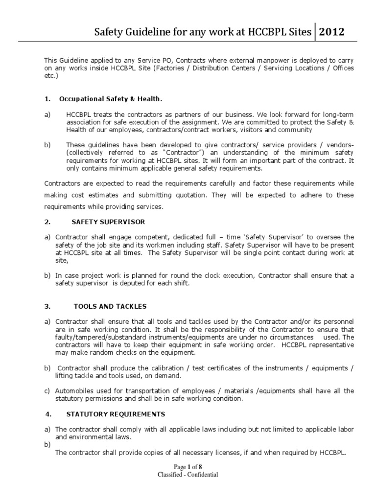 3rd Party Guidelines HCCBPL | PDF | Personal Protective Equipment ...