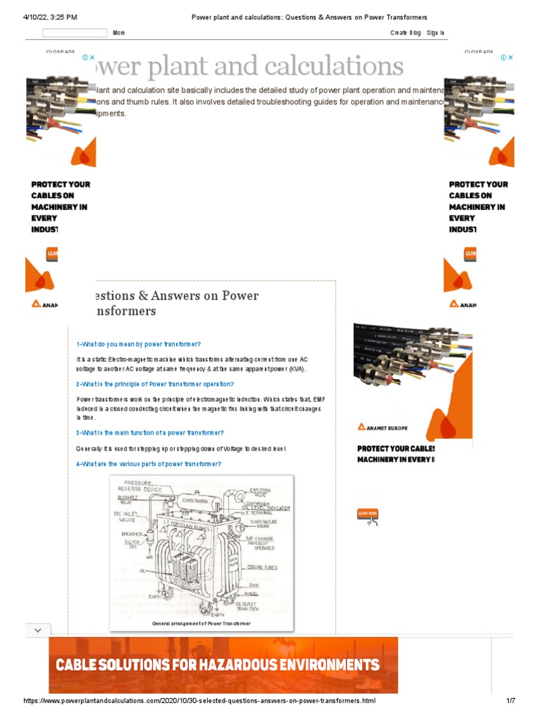 Power Plant and Calculations - Questions & Answers On Power ...