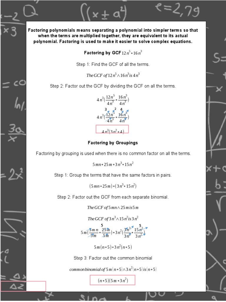 Factoring of Polynomials | Download Free PDF | Factorization | Polynomial
