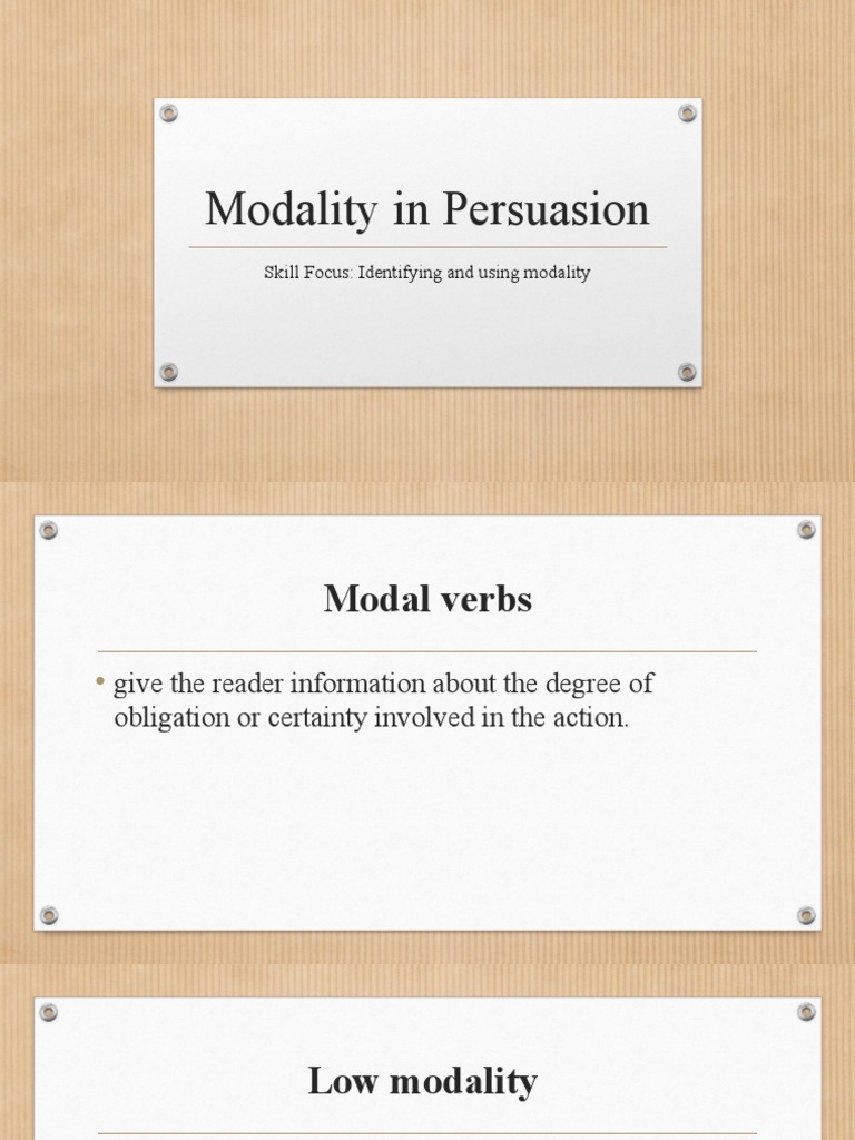 Modality in Persuasion | PDF