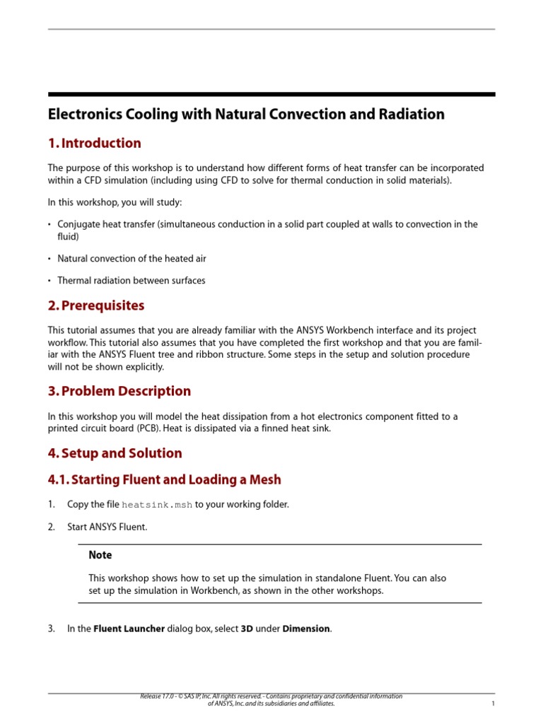 Fluent-Intro 17.0 WS07 Electronics Cooling With Natural Convection and ...