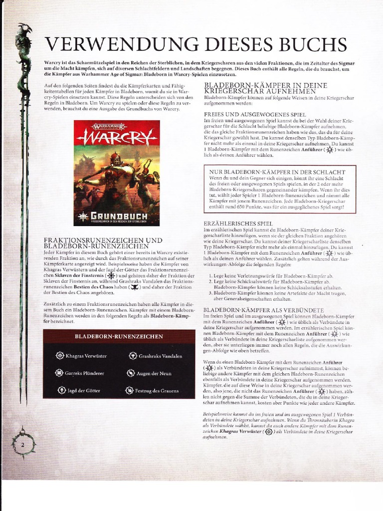 Warcry-Bladeborn Rules (Ger) | PDF
