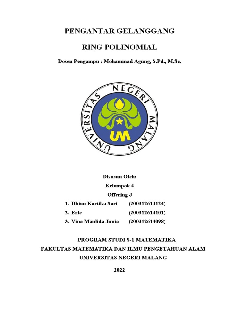 Kelompok 4 - Ring Polinomial | PDF