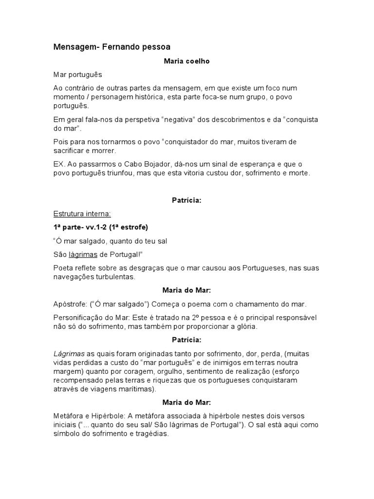 O sacrifício e a glória do povo português: uma análise do poema 'Mar ...