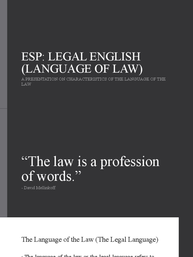 Esp: Legal English (Language of Law) | PDF | Evidence | Word