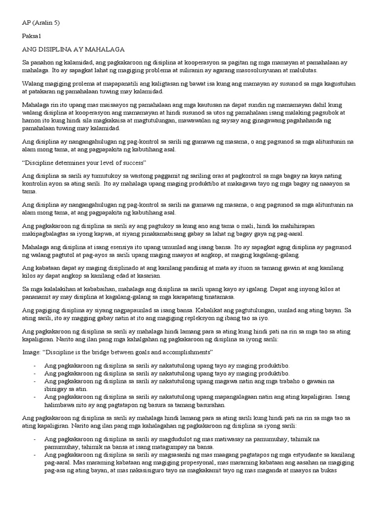 Ap Aralin 5 (Reviewer) | PDF