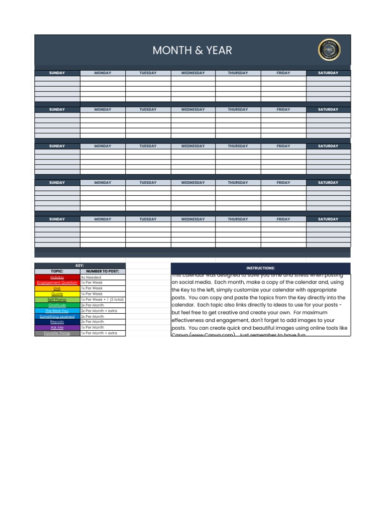 Network Marketing Social Media Calendar | PDF | Easter | Holidays