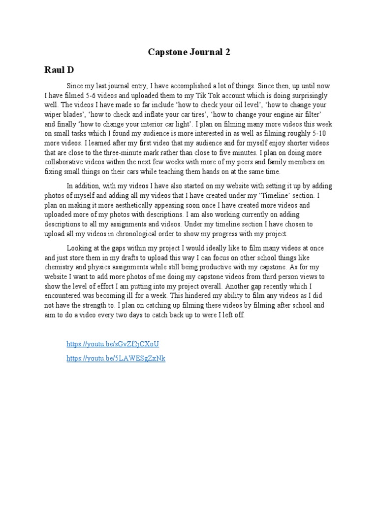 Capstone Journal 2 | PDF