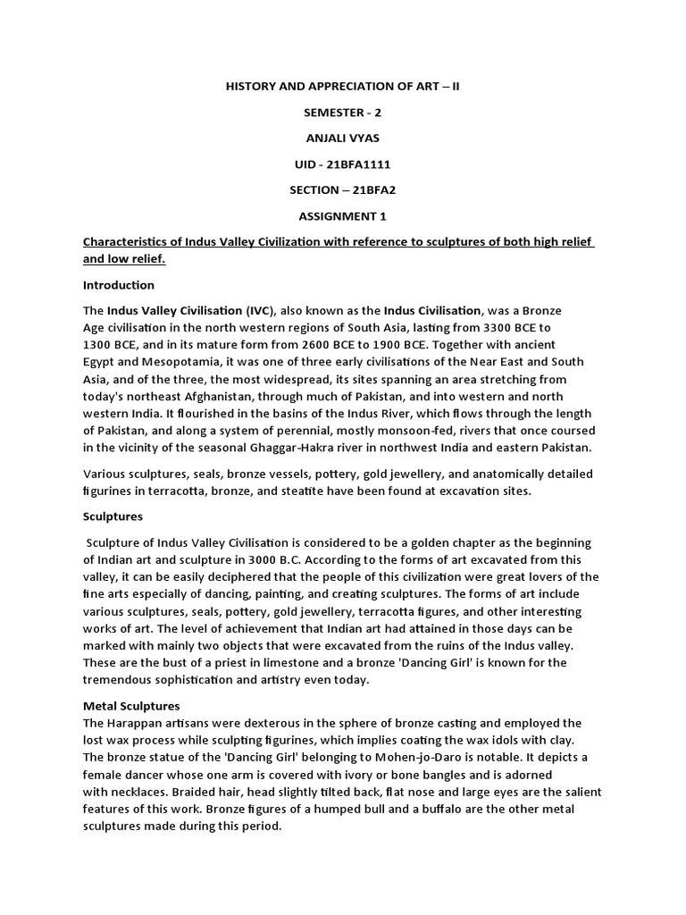 History Assignment 1 Pdf Sculpture
