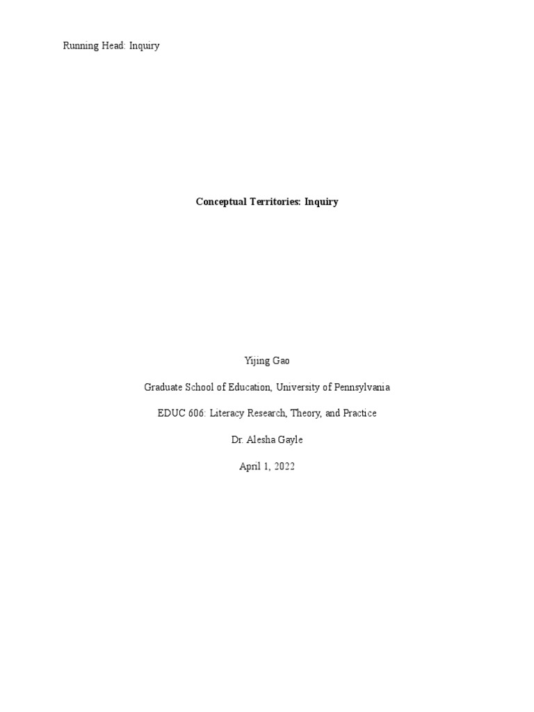 Revised Inquiry Essay | PDF | Inquiry Based Learning | Inquiry