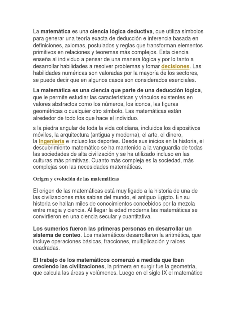 Que Es La Matematica | Descargar gratis PDF | Matemáticas | Ecuaciones