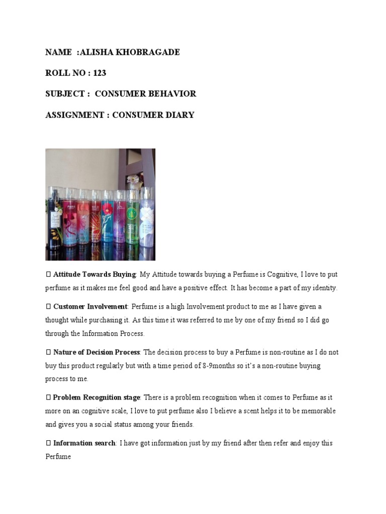 Consumer Behavior Diary of Perfume, Watch and Maggi | PDF | Consumer ...