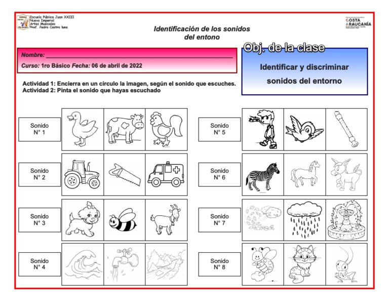 Guía 1 Identificación de Sonidos | PDF