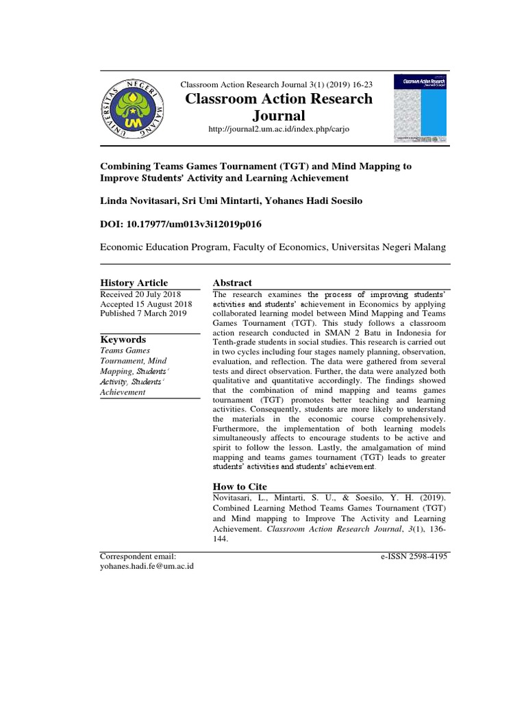 Classroom Action Research Journal | PDF | Learning | Teachers