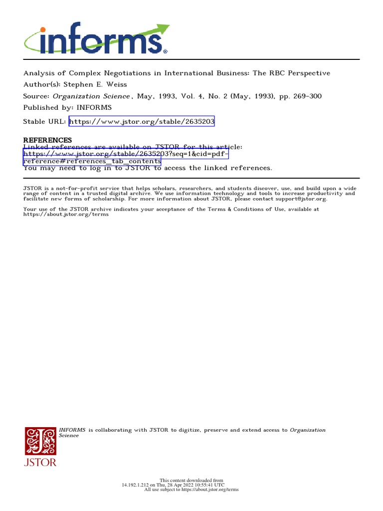Analysis of Complex Negotiations | PDF | Negotiation | Mergers And Acquisitions