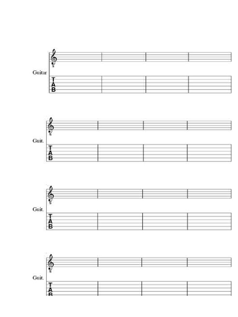 Pentagramma e Tab Chitarra | PDF