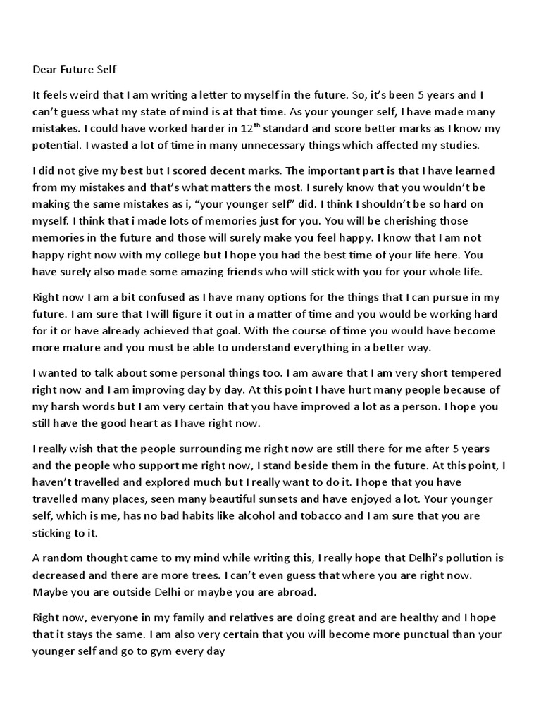 Dear Future Self | PDF