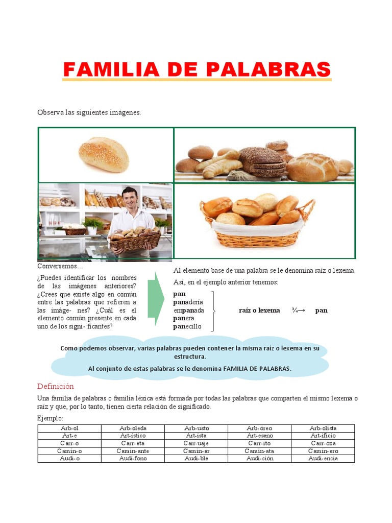 Familia de Palabras - Libro | PDF | Palabra | Agricultura
