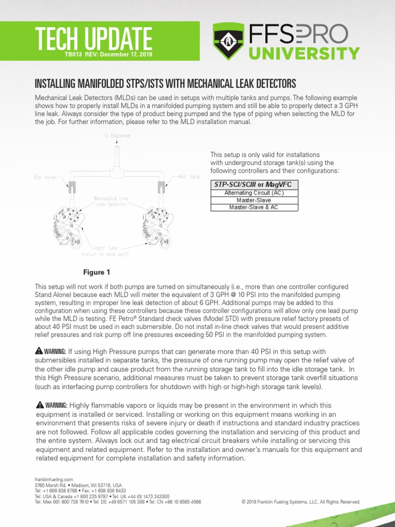 TB013 Installing Manifolded STPsISTs wMLDs | PDF | Pump | Valve