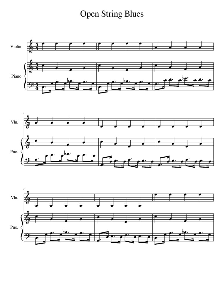 Open String Blues-Score and Parts | PDF | Musical Compositions ...