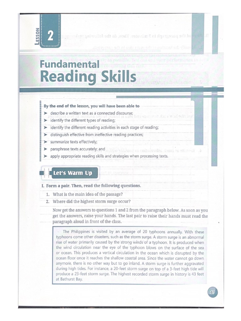 Lesson 2 Fundamental Reading Skills | PDF