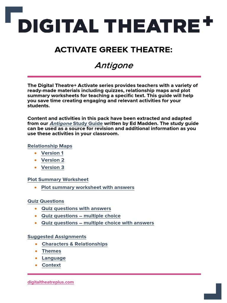 Teaching Resources for Antigone | PDF | Oedipus | Theban Mythology