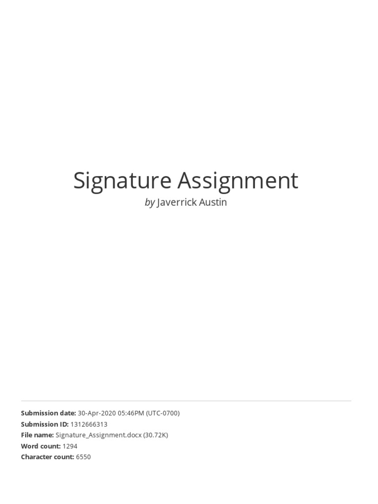 Signature Assignment | Download Free PDF | Apa Style | Communication