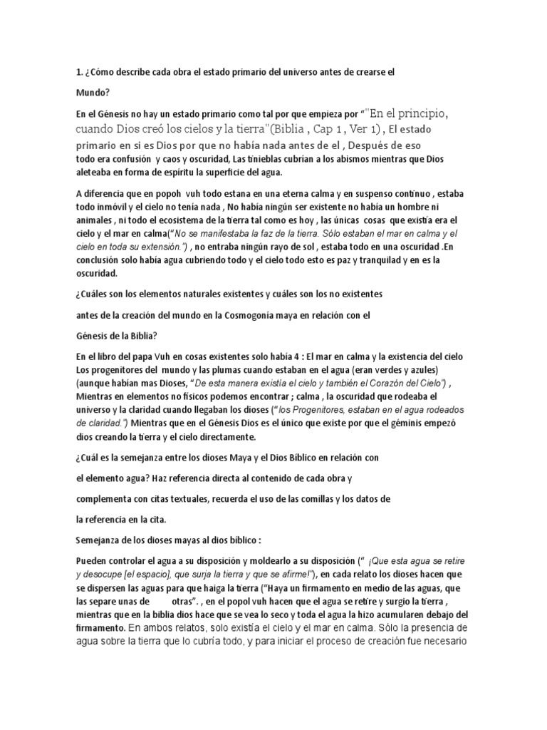 Cómo Describe Cada Obra El Estado Primario Del Universo Antes de ...