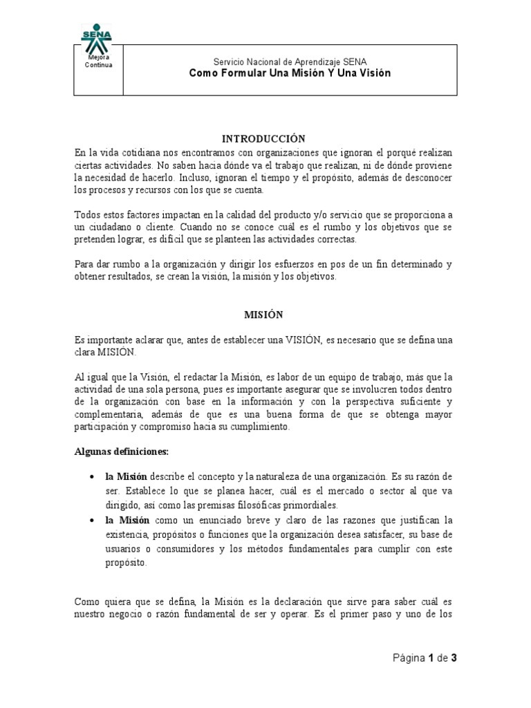 Cómo Formular una Misión Efectiva | PDF | Calidad (comercial) | Economias