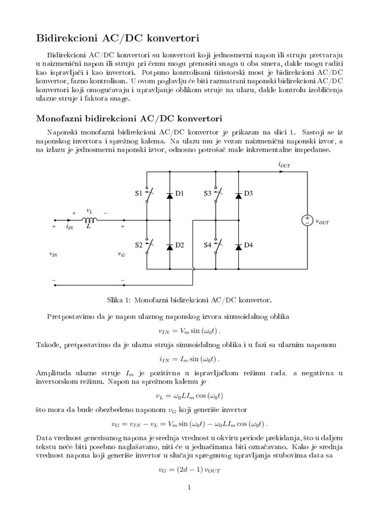 Bidirekcioni Ac DC Konvertori | PDF