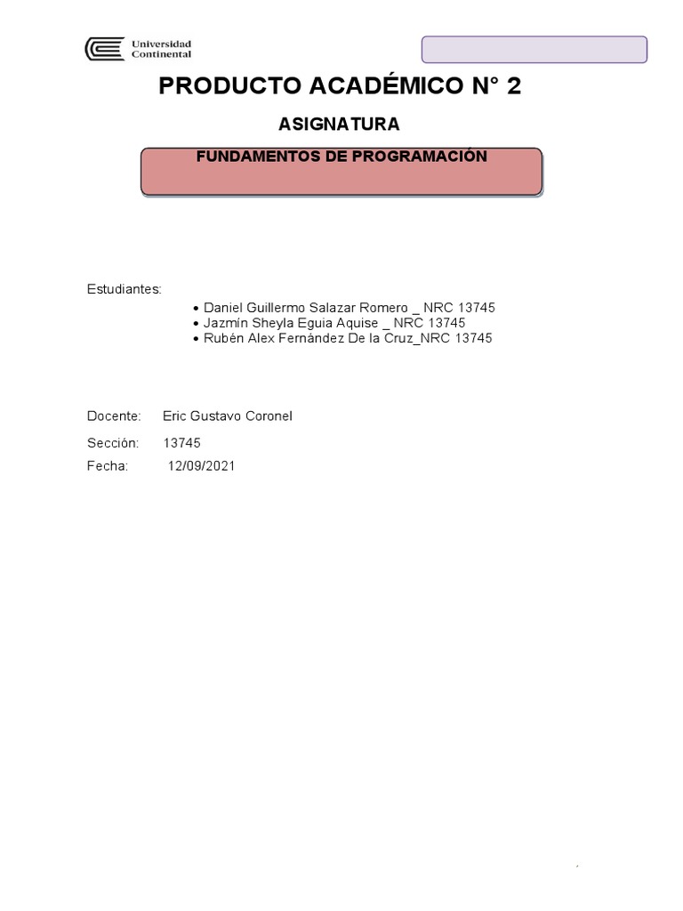 Producto Academico 2 Jair Itme Zapana | PDF