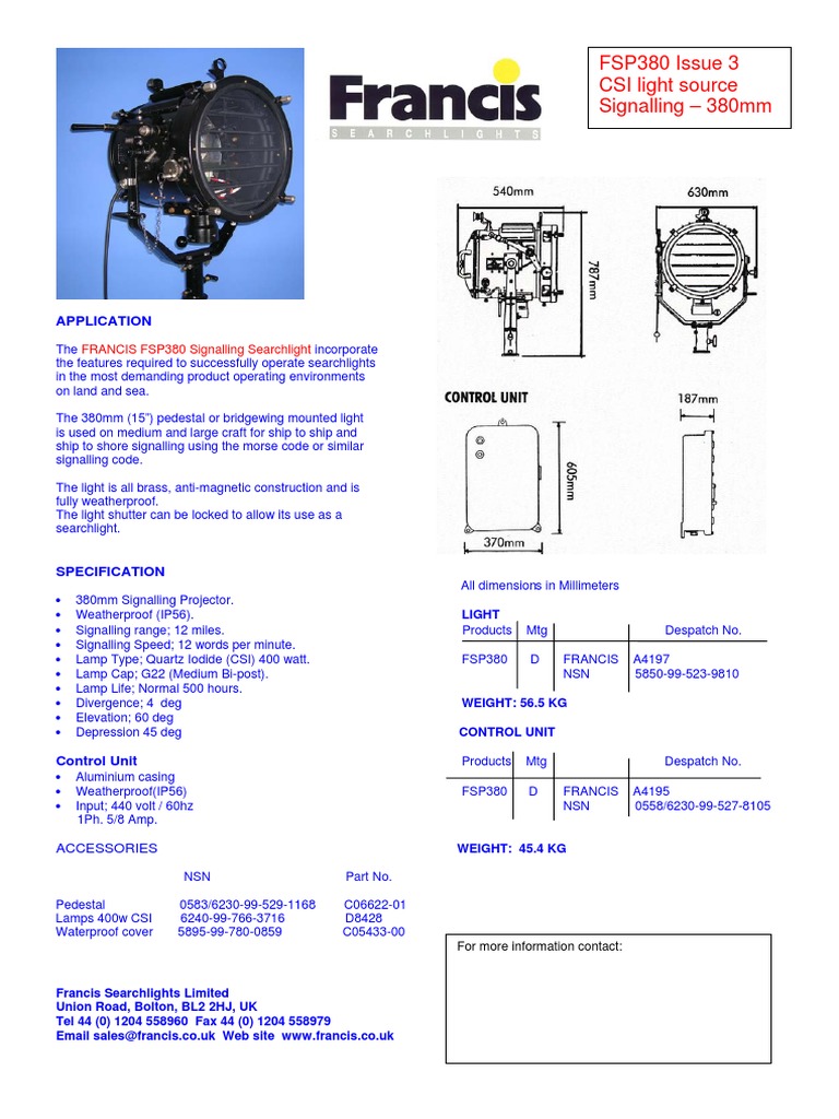 FSP380 Issue 3 CSI Light Source Signalling - 380mm: Application | PDF ...