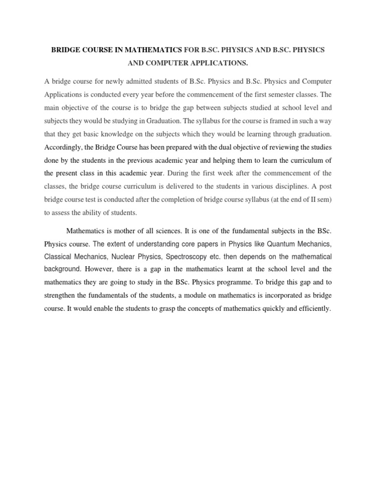Bridge Course in Mathematics for B.Sc. | PDF | Trigonometric Functions ...