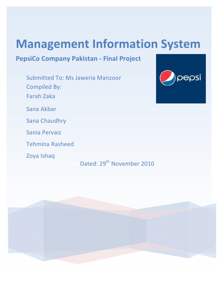 Case Study | PDF | Management Information System | Pepsi Co