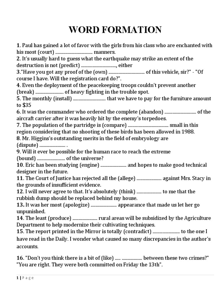 Word Formation | PDF