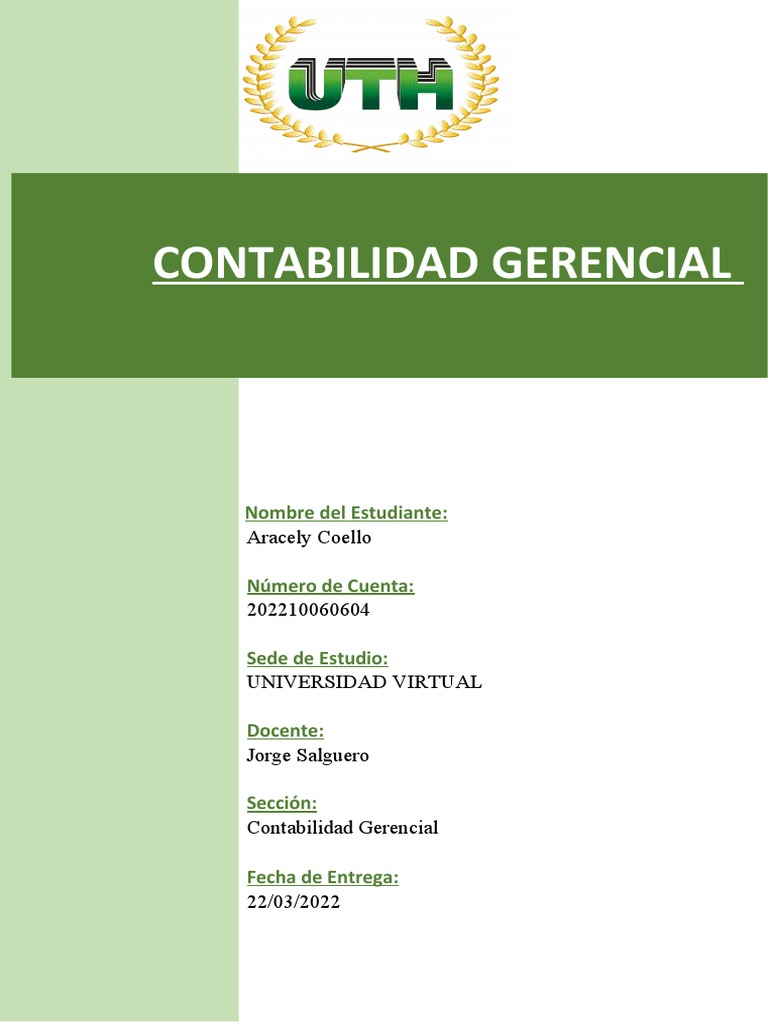 Ejercicios IV Contabilidad Gerencial Uth | PDF | Costo | Precios
