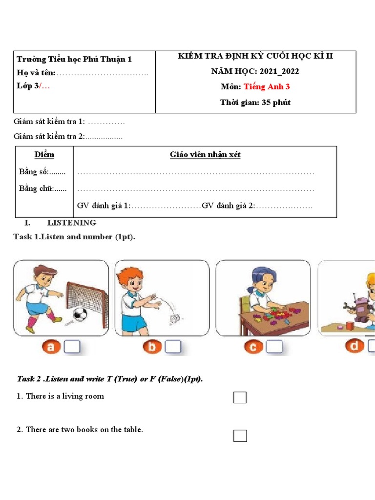 Grade 3 English Test | PDF