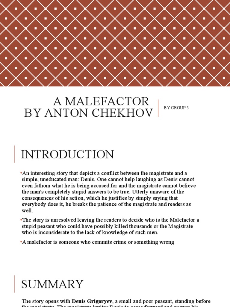A Malefactor by Anton Chekhov | PDF | Anton Chekhov | Mens Rea