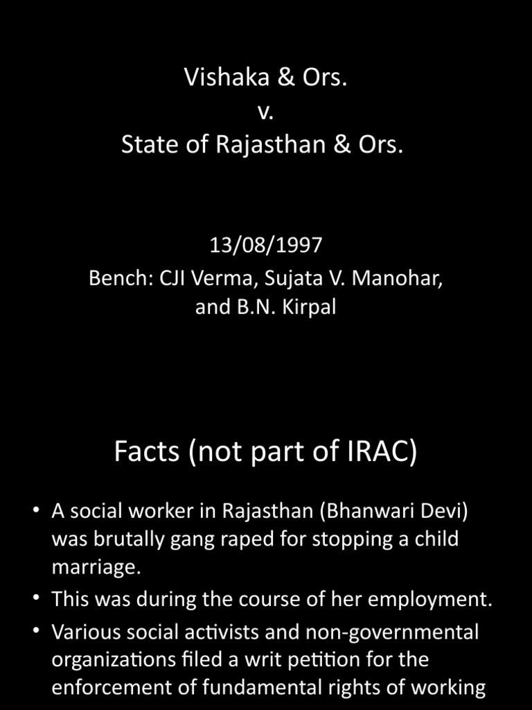 Vishaka Guidelines on Workplace Harassment | PDF | Sexual Harassment ...