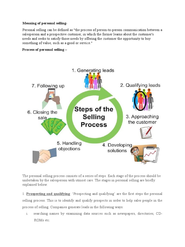 Personal Selling Process, Follow Up Customer, Buying Motives and ...
