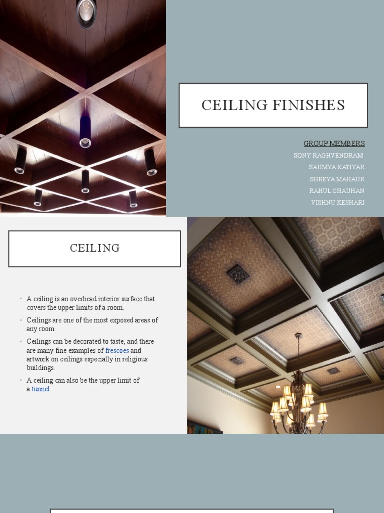 Ceiling Finishes: Group Members | PDF | Ceiling | Vault (Architecture)