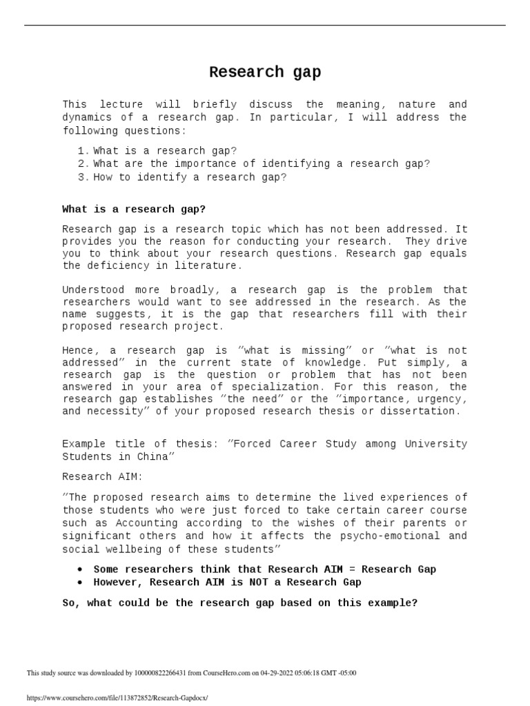 What Is A Research Gap? | PDF | Experience | Cognitive Science