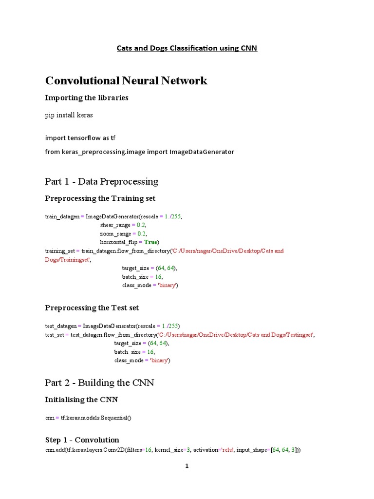 CNN for Cats and Dogs Classification | PDF | Computer Science ...