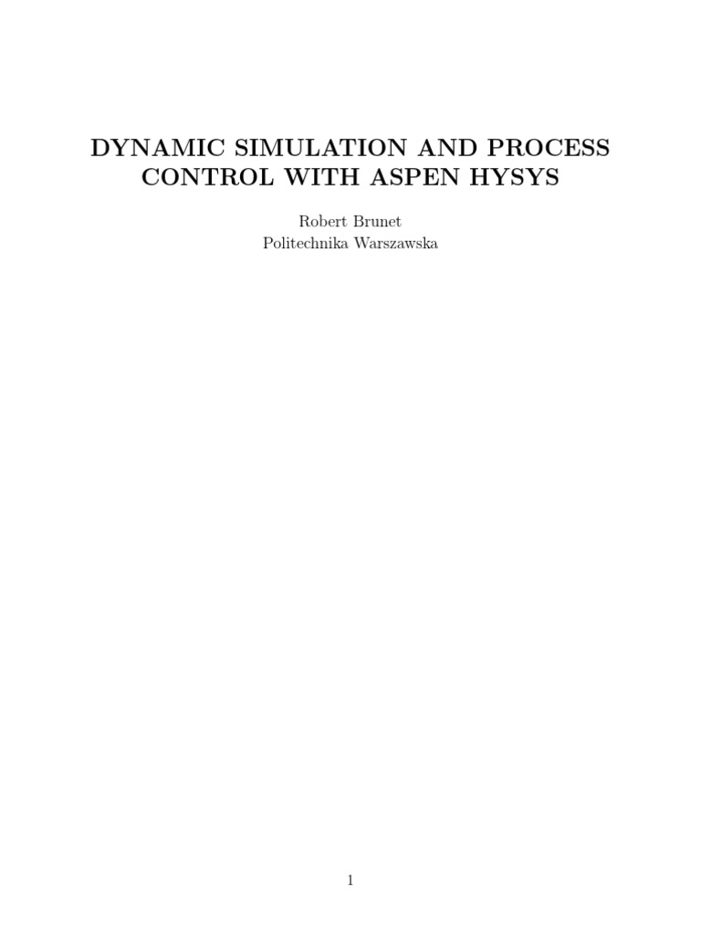Dynamic Simulation and Process Control With Aspen Hysys | PDF | Fluid ...