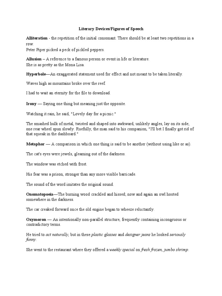 Literary Devices-Figures of Speech | PDF
