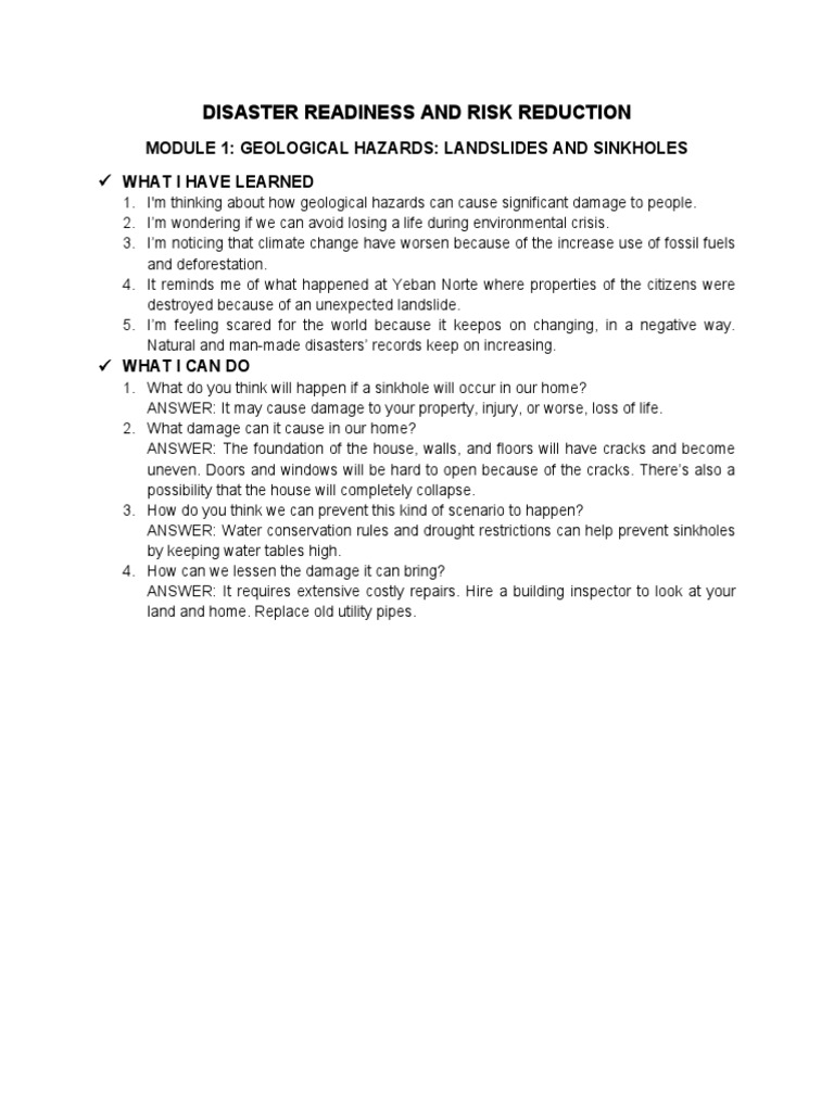 Disaster Readiness and Risk Reduction | PDF | Fires | Hazards