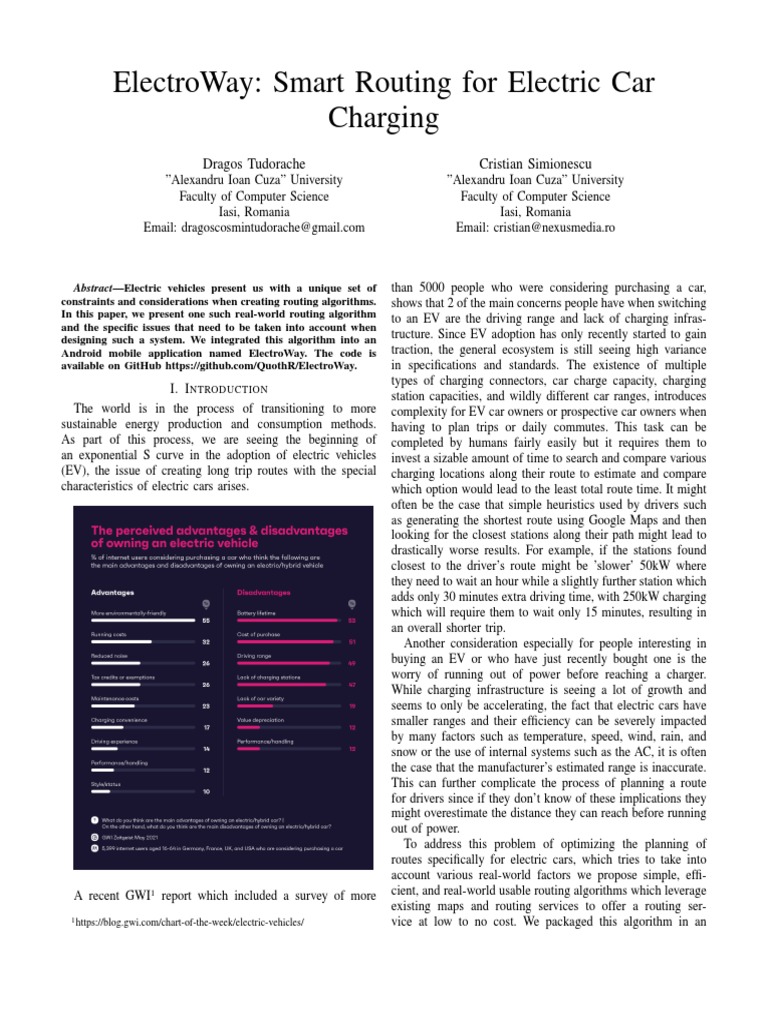 ElectroWay - Smart Routing For Electric Car Charging | PDF | Electric ...