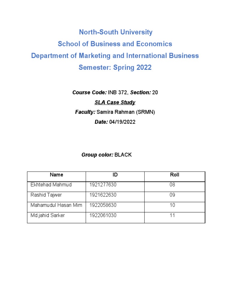 INB-372-SLA-Case Group-BLACK | PDF | Market (Economics) | European Union