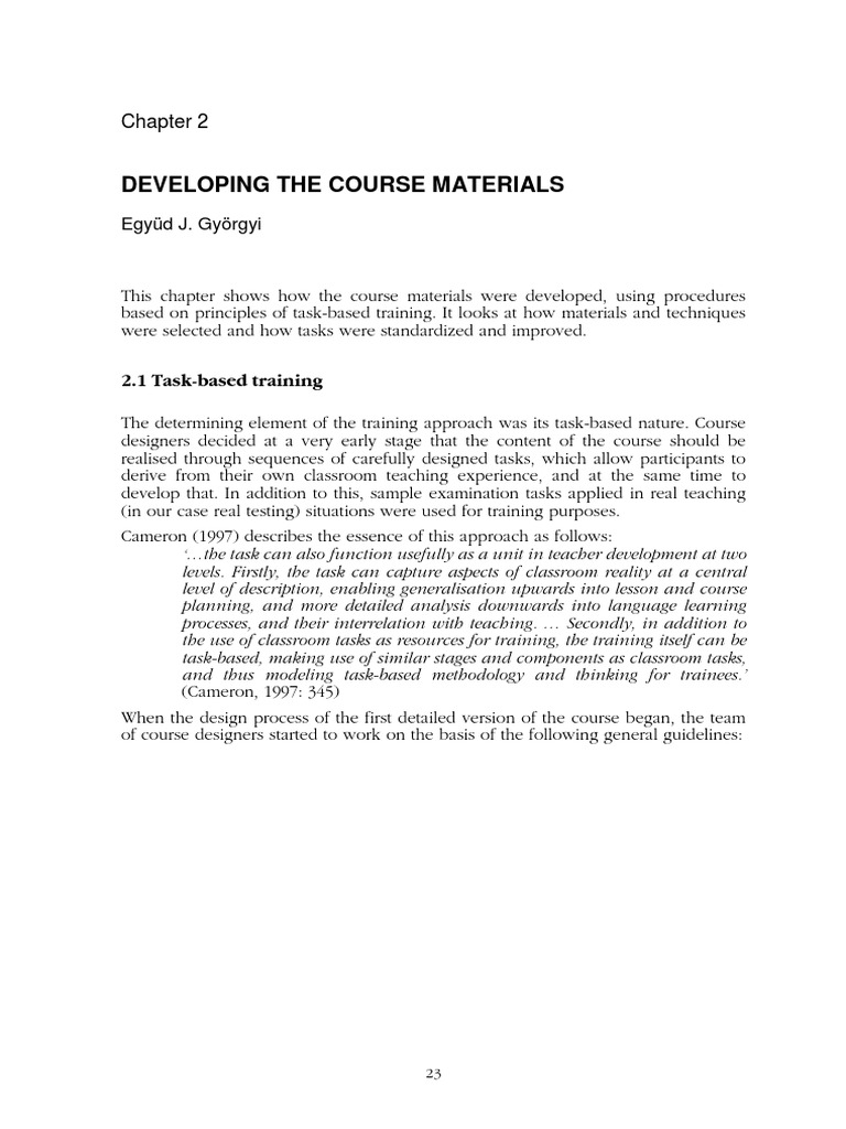 Developing The Course Materials | PDF | Test (Assessment) | Teachers